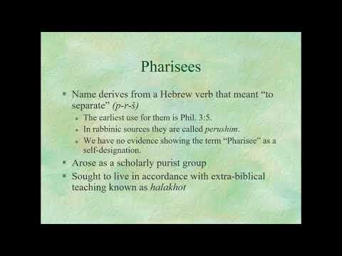 Brief Introduction to Scribes and Pharisees