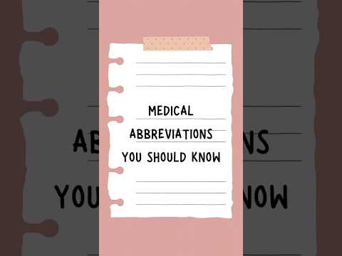 Medical abbreviations you should know. #nursing #nursingstudent