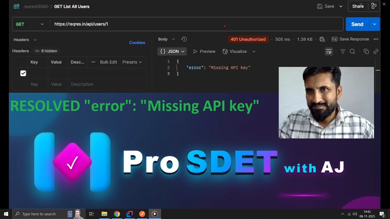 401 unauthorized RESOLVED (Error: Missing API Key)