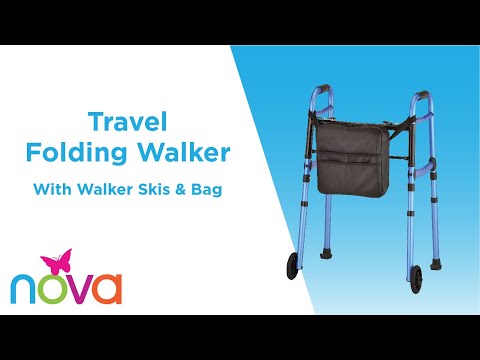 Folding Walker with 5" Wheels, Walker Skis & Mobility Bag – Nova ...