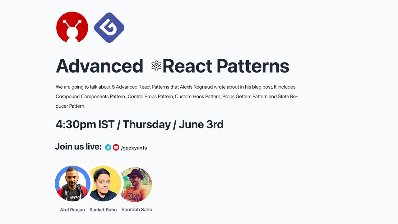 Advanced React Patterns | GeekyAnts Talks