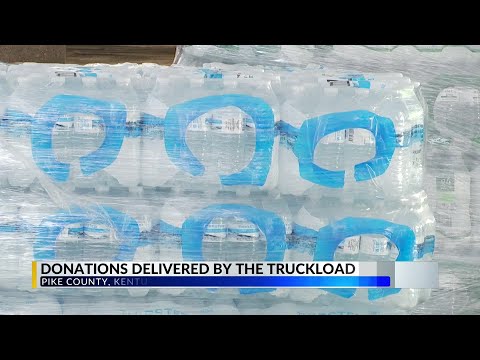 Truckloads of donations dropped off for flood victims
