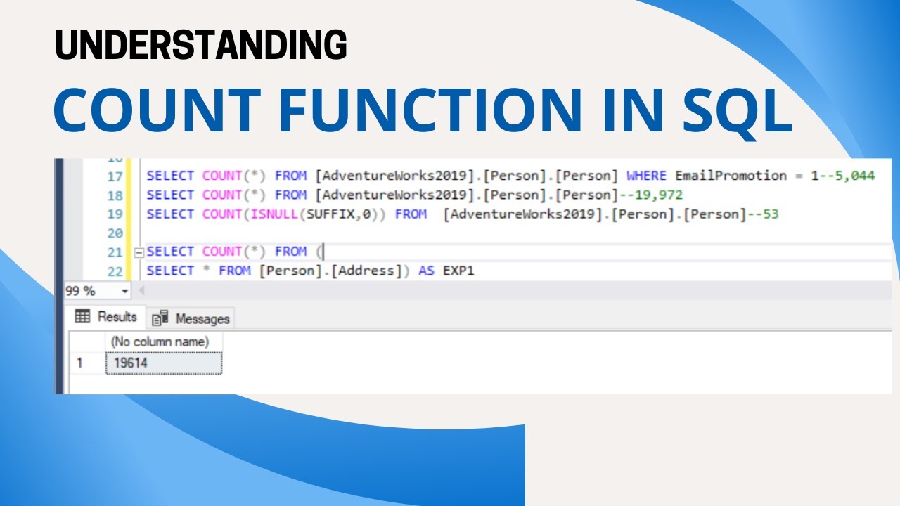 30 Using count function in sql server
