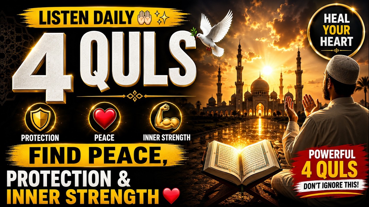 Listen to the 4 Quls Daily 🤲✨ | Find Peace, Protection & Inner Strength ❤️