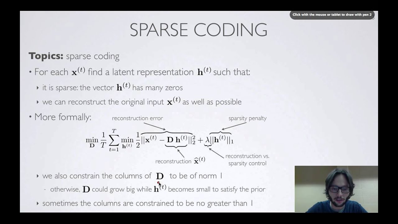 Neural networks [8.1] : Sparse coding - definition
