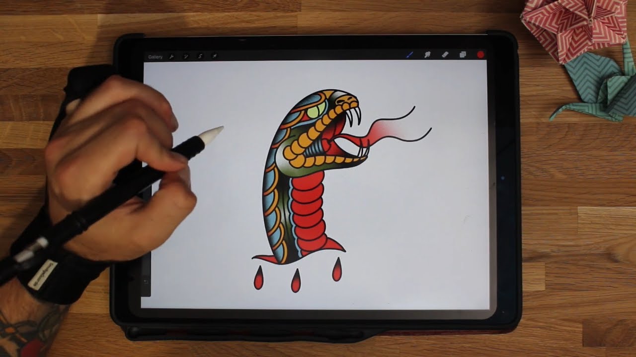 how to draw a snake tattoo step by step By a Tattoo Artist