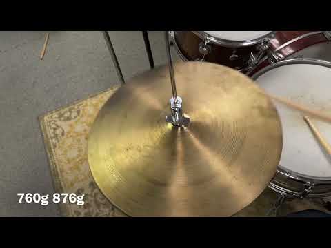 1960s Rogers/Azco 14" Hi Hat Cymbals 760g 876g