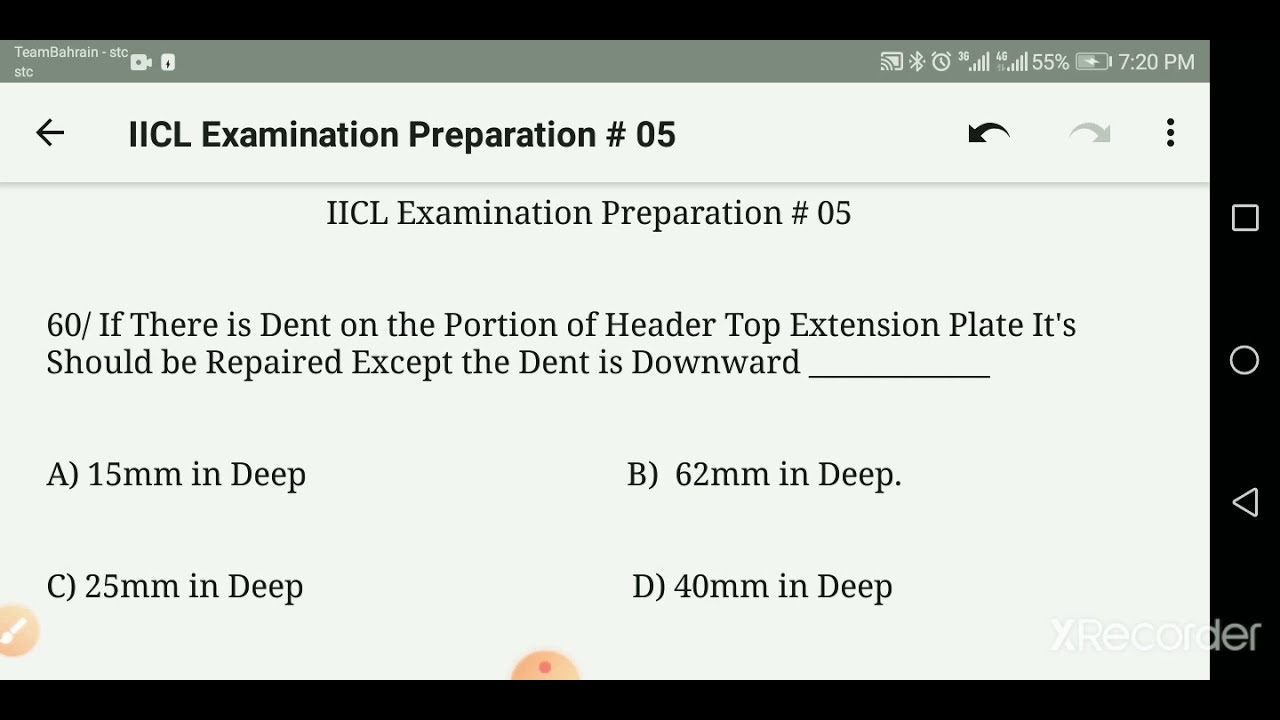 IICL Examination Preparation # 05