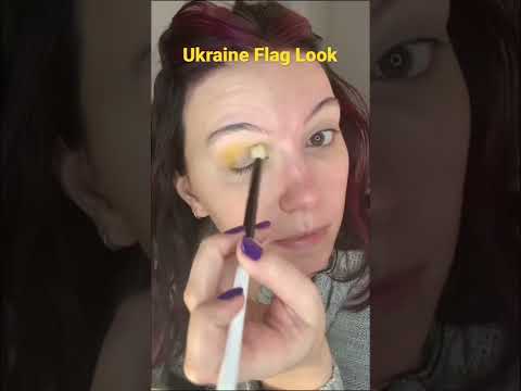 Ukraine Flag Makeup Look #shorts