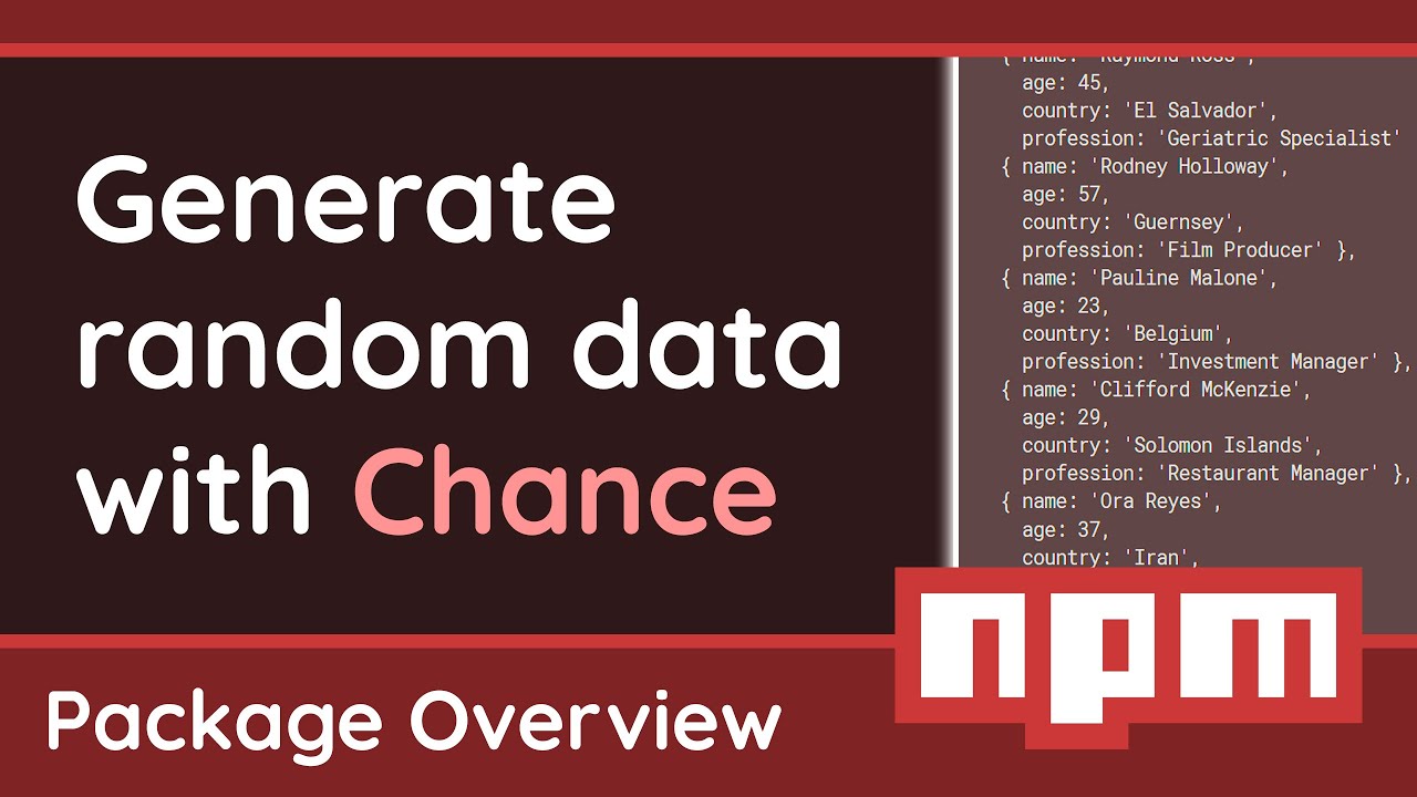 How to Generate Random Data with JavaScript - Chance Library Overview