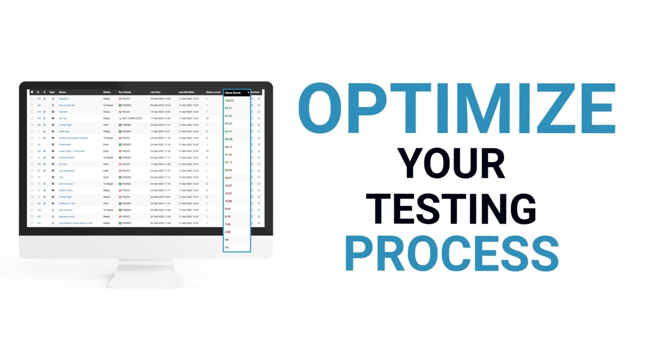 PractiTest Test Value Score
