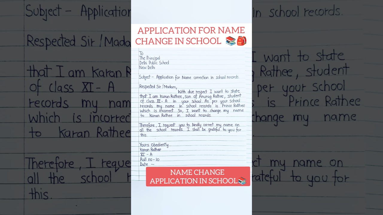 Application for name change in school 🏫🧑‍🏫#namecorrection