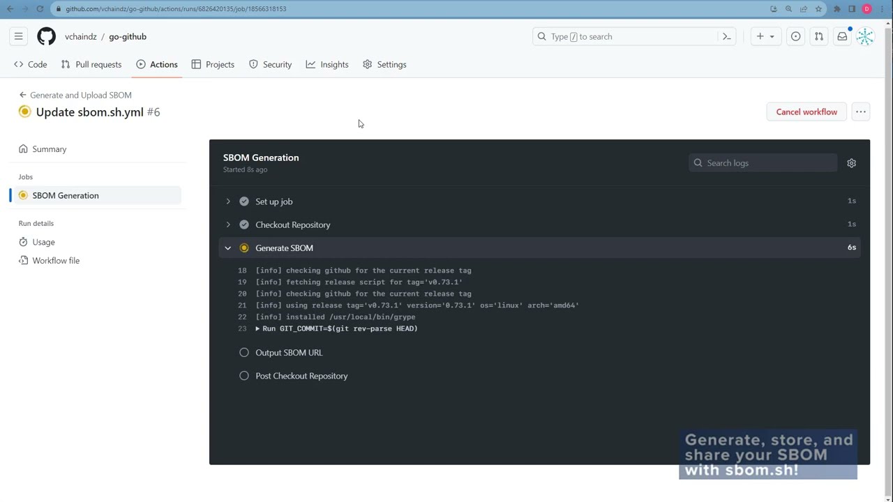 Enhance Your DevSecOps Workflow with sbom.sh-create GitHub Action