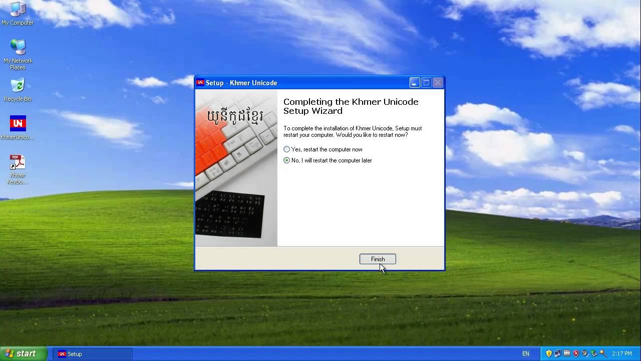 Installing Khmer Unicode For Windows XP Service Pack3