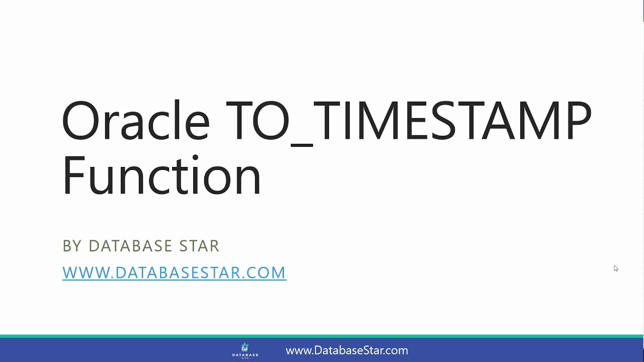 Oracle TO_TIMESTAMP Function
