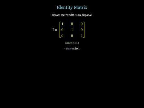 Identity Matrix #maths #wbjelet #matrix