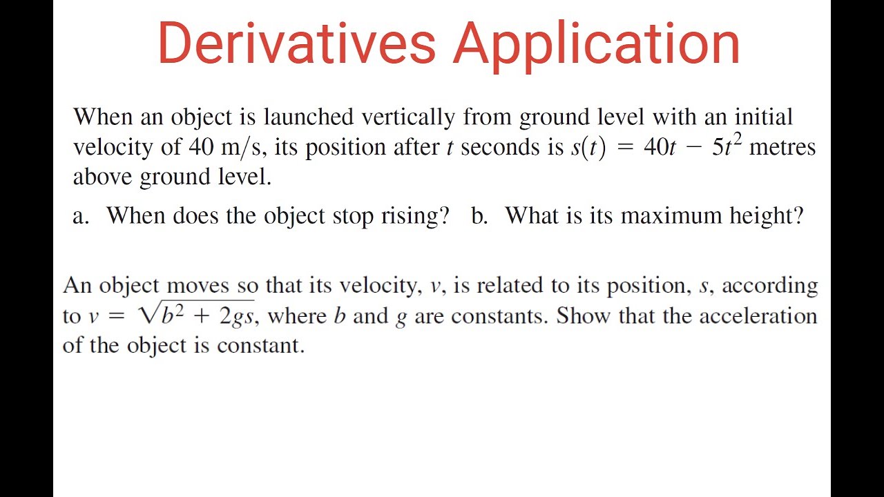 VELOCITY & ACCELERATION: When Does The Object Stop Rising, & Show That Acceleration Is Constant