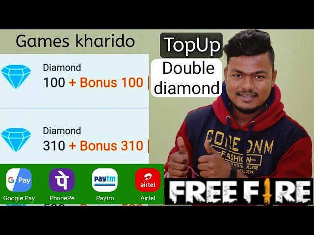 How to purchase Free Fire Diamonds with a 100% top up bonus