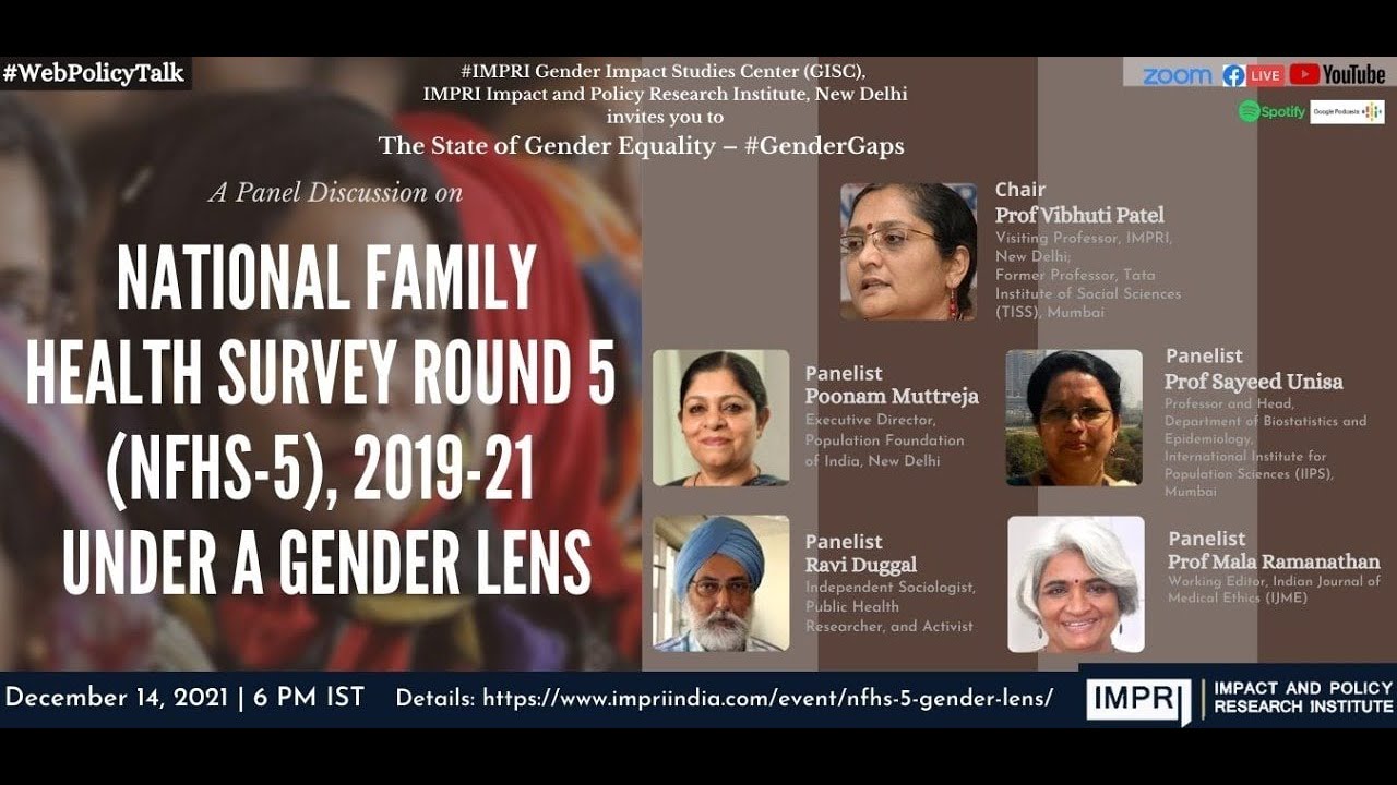 #GenderGaps | Panel Discussion | National Family Health Survey Round 5 (NFHS-5) & Gender Lens | Live