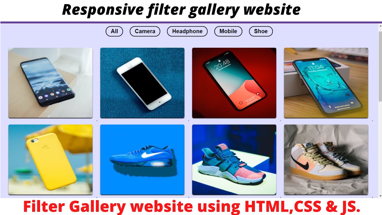How To Create a Portfolio Filter Gallery using HTML CSS & js | Free source code Link in Description.
