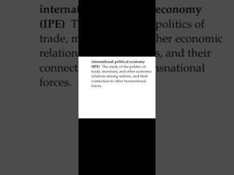 international political economy (IPE)