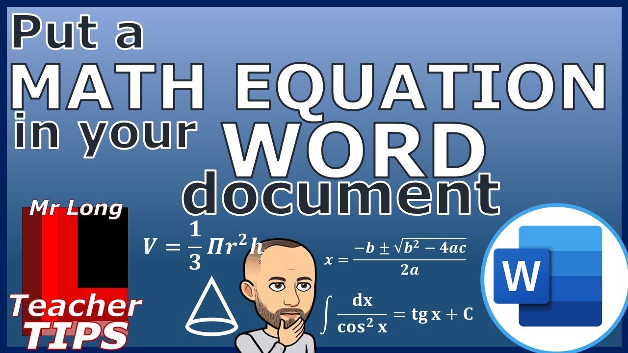Put a Math Equation in your Word document