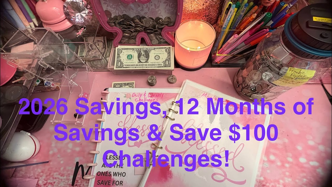 Let’s save with 2026 Savings Calendar & 12 Months of Savings Challenges!!
