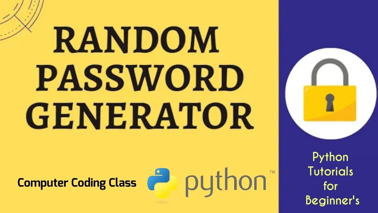 Random Password Generator using Python, Python Password Generator, Python Tutorials for Beginners