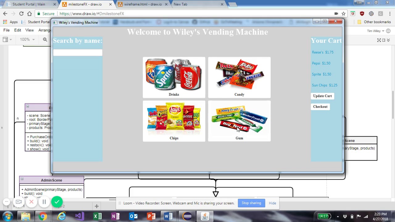 CST-135 Java II: Vending Machine Application