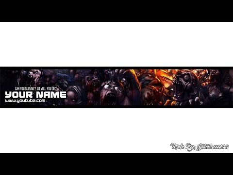 Photoshop: **FREE** HD Zombie YouTube Banner Template PSD + Direct Download [#2]