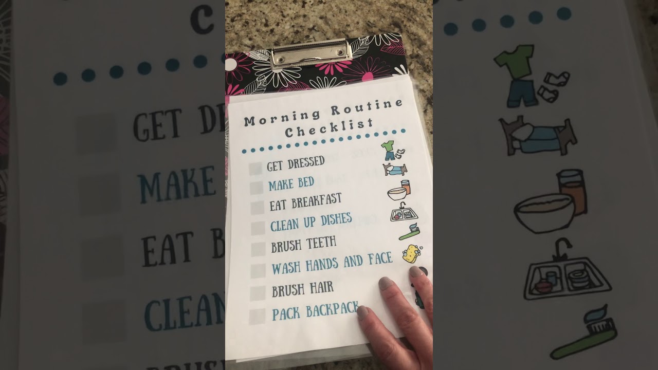 Morning, After School, and Bedtime Routine Checklist for Kids