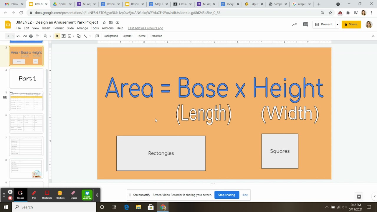 Amusement Park Project for Math