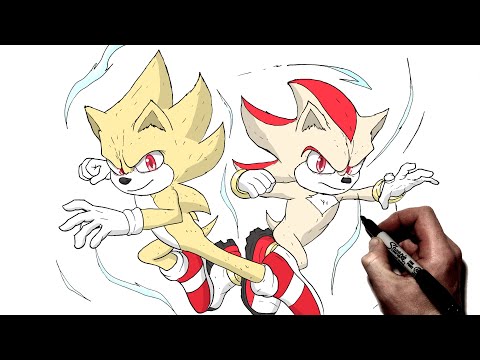 How To Draw Super Sonic & Super Shadow | Step BY Step | Sonic 3