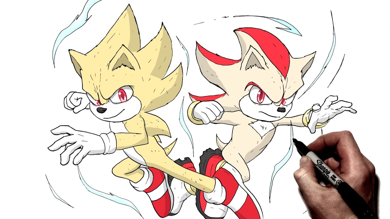 Cómo dibujar a Super Sonic y Super Shadow | Paso a paso | Sonic 3