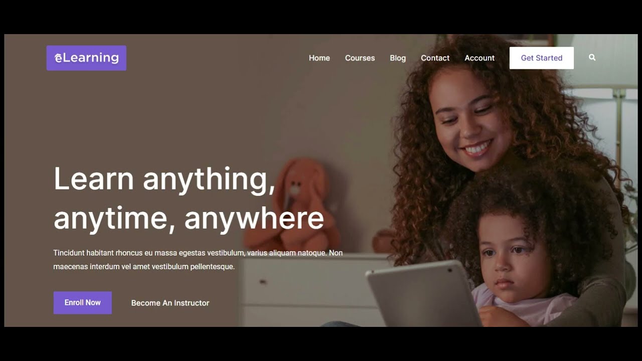 eLearning WordPress Theme Installation