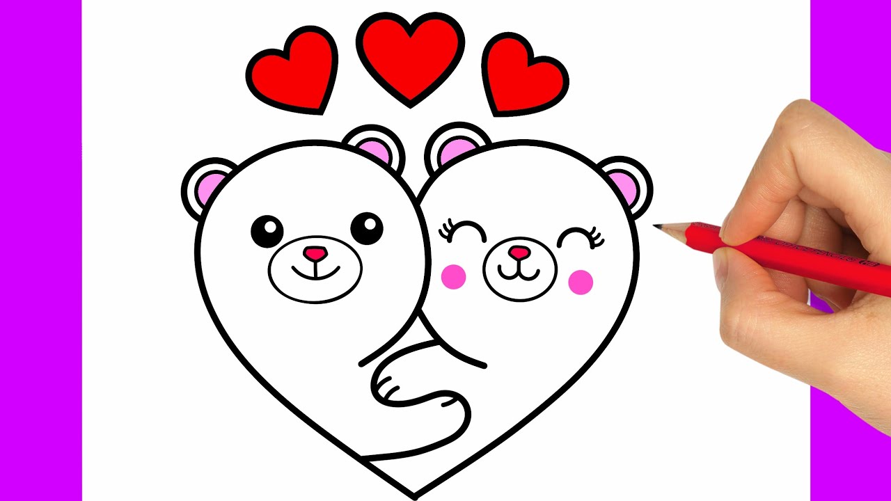 COMO DESENHAR DÍA DE SAN VALENTÍN - DIBUJO HERMOSO PARA SAN VALENTIN