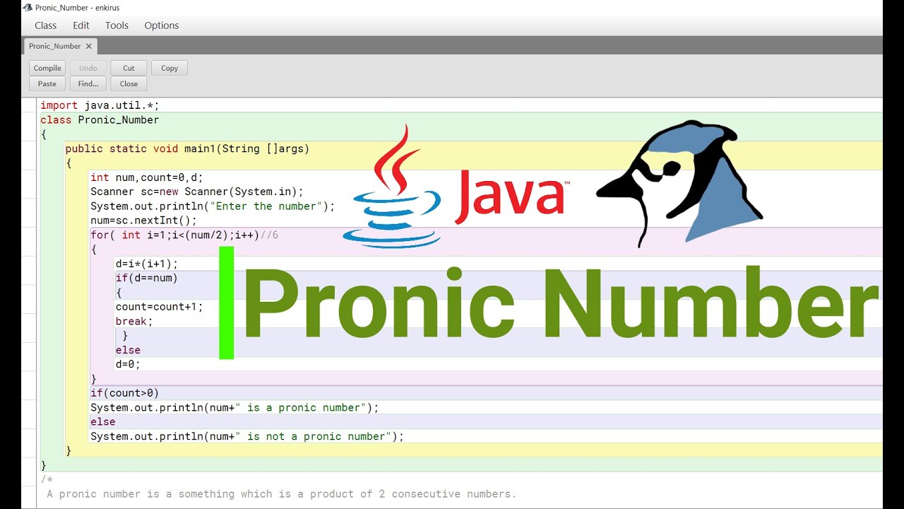 Pronic number | Programming in JAVA | BlueJ | Subscribe for more