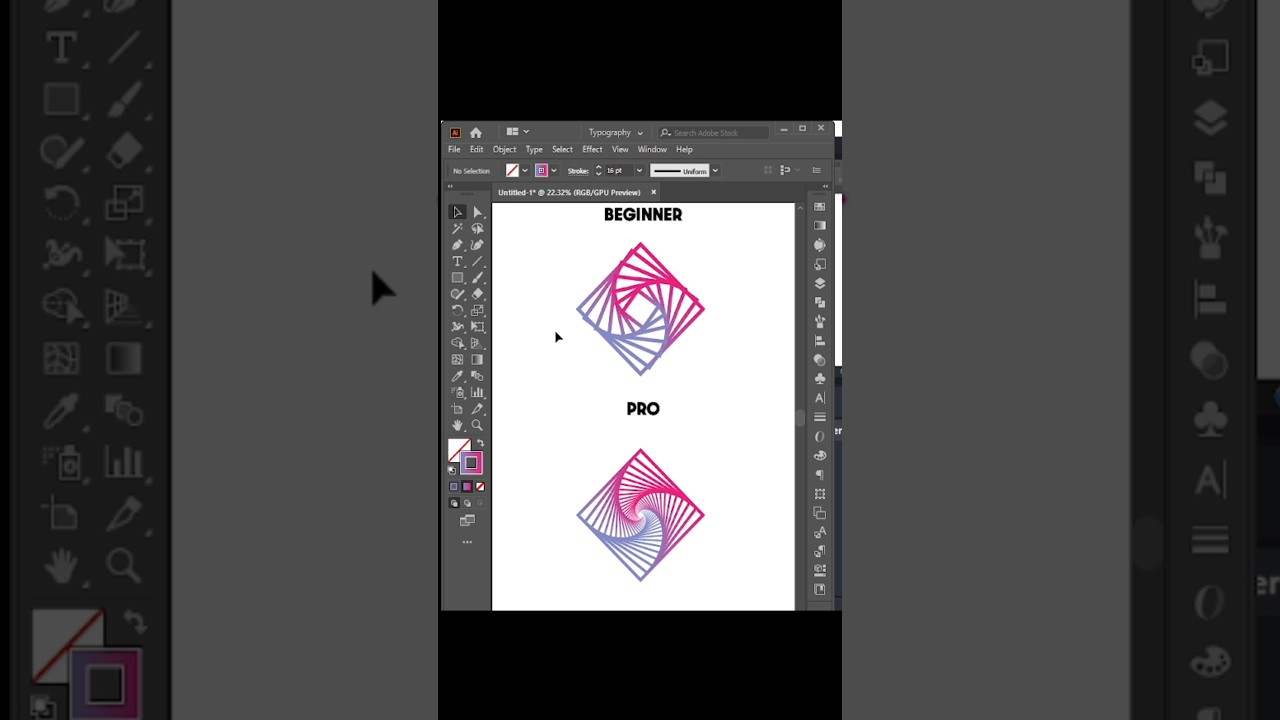 Difference between beginner and pro graphic designer #adobeillustrator #graphicdesign