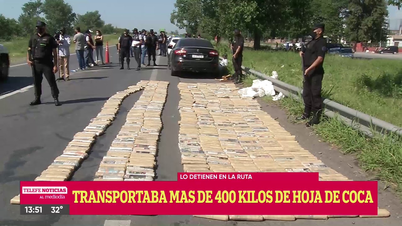 TRANSPORTABA MAS DE 400 KILOS DE HOJA DE COCA