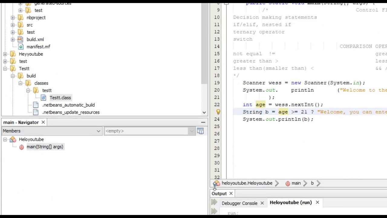 Java for Absolute beginners #9 - Ternary Operator