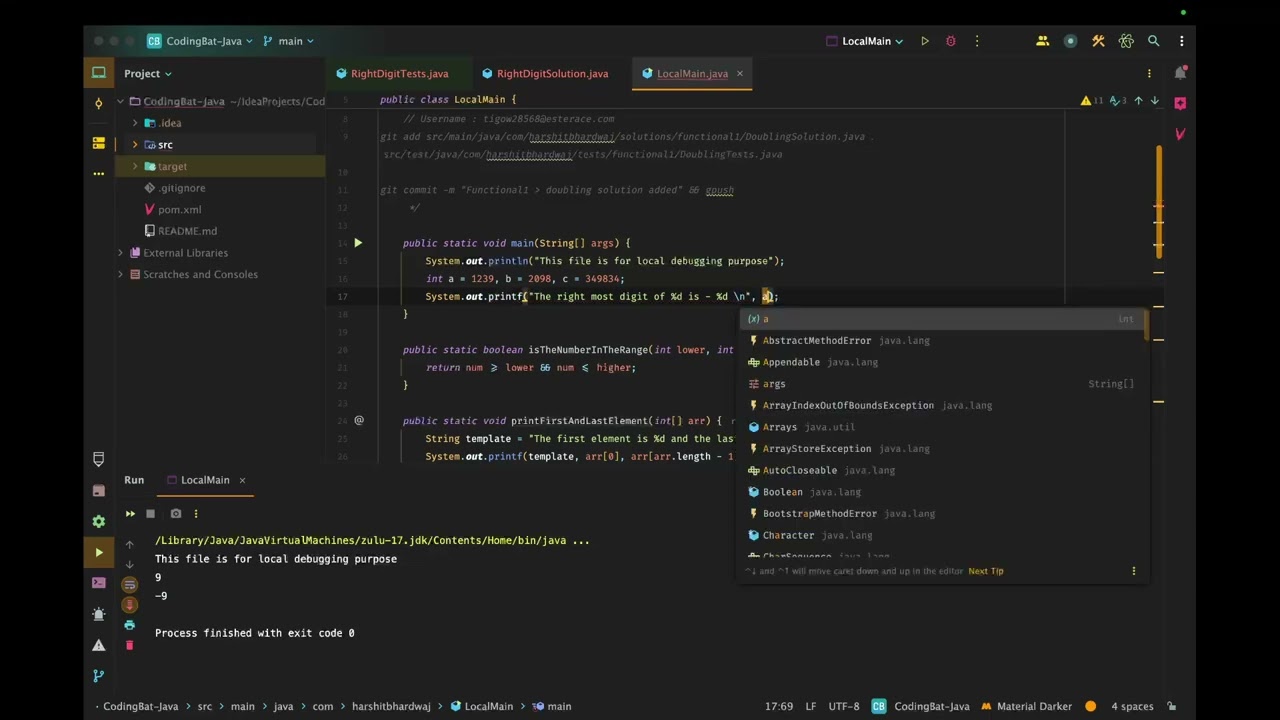 CodingBat Java | Functional-1 Section | rightDigit