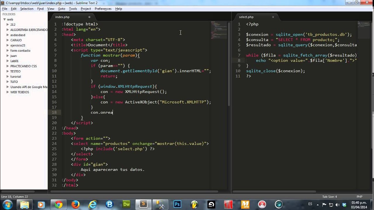 Tutorial Ajax, HTML y PHP  2014 Part  3