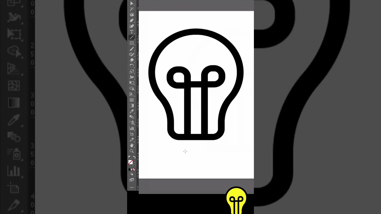 How drawing Icon Light Bulb in Illustrator?  #light #bulb #icon #shorts 💡