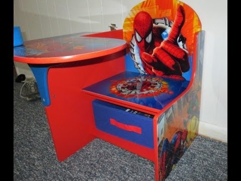 My 4 Year Old with his Delta Children Spiderman Chair Desk