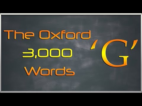 The Oxford 3000 Words List - Words starting with Letter 'G' - Learn English Words Vocabulary