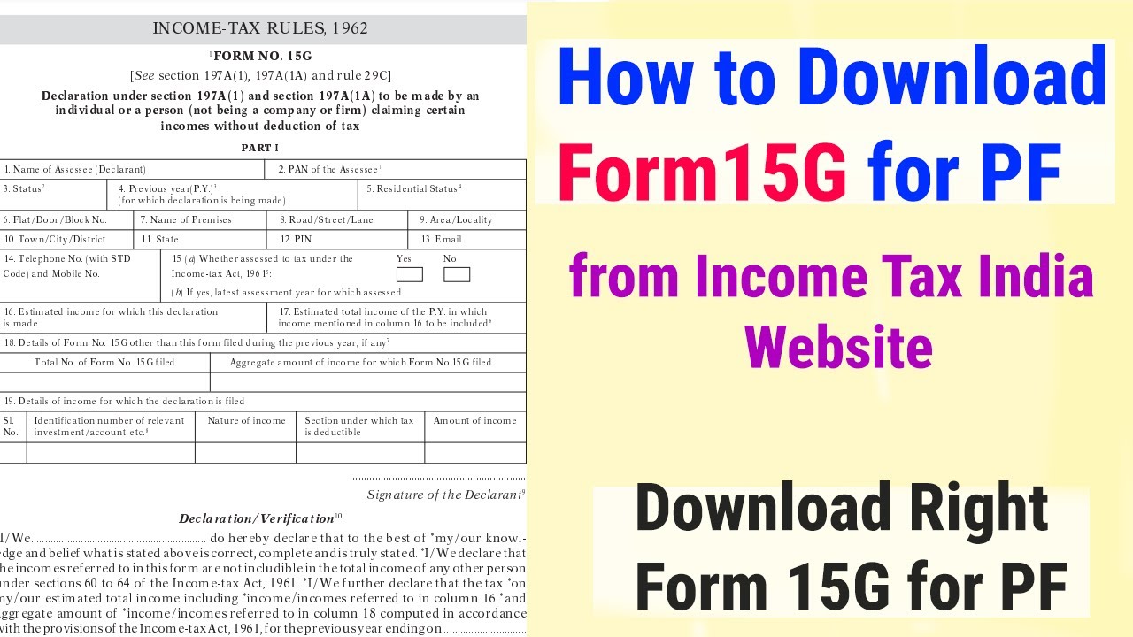 How to Download Form 15G for PF Withdrawal (2025)