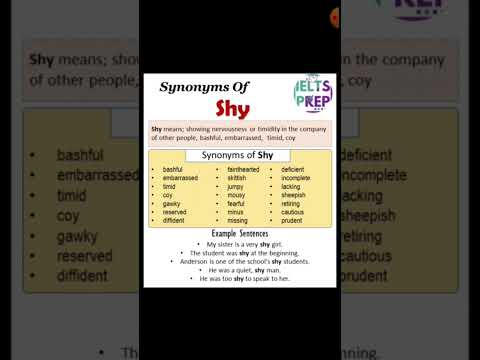 Synonyms of Shy ll IELTS vocabulary