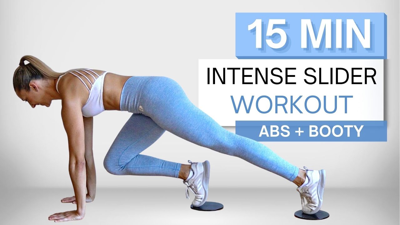 15 min INTENSE SLIDER WORKOUT | Abs, Booty and Legs | Killer Core Burn