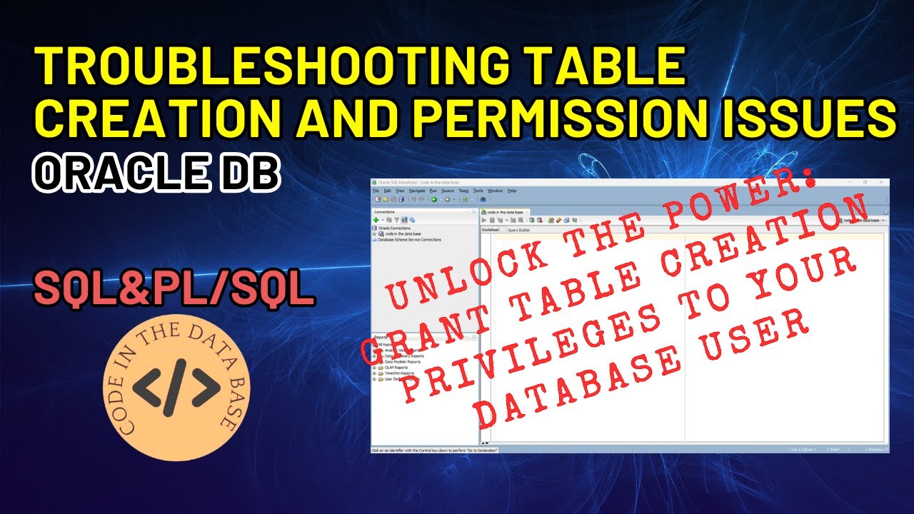 Basic SQL: Troubleshooting Table Creation and Permission Issues