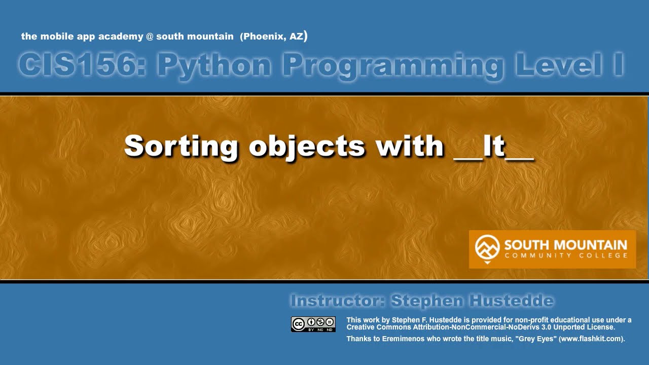 Python 08F -  Sorting custom objects with __lt__